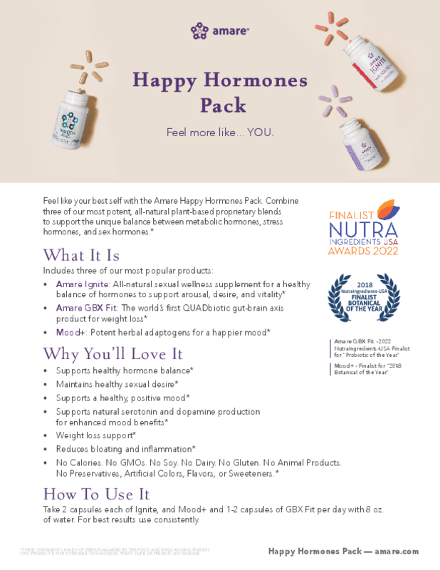 Happy Hormones Pack Info Page - Amare Builder